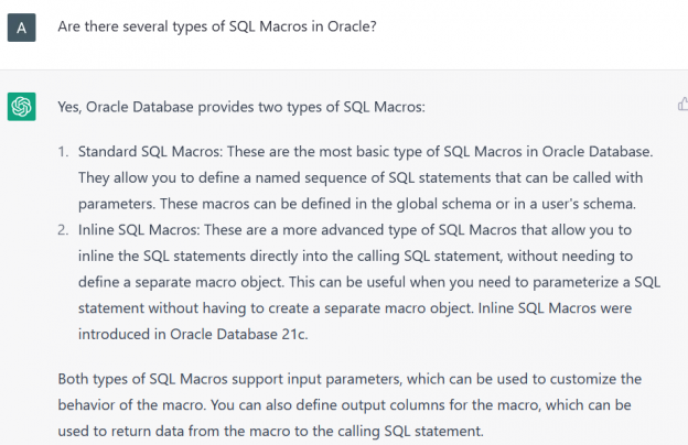 What Does Chatgpt Think” About Sql Macros Sqlora